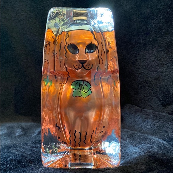 Art | Glass Dog Figure Kosta Sweden Sea Glas Bruk Reverse Painted ...
